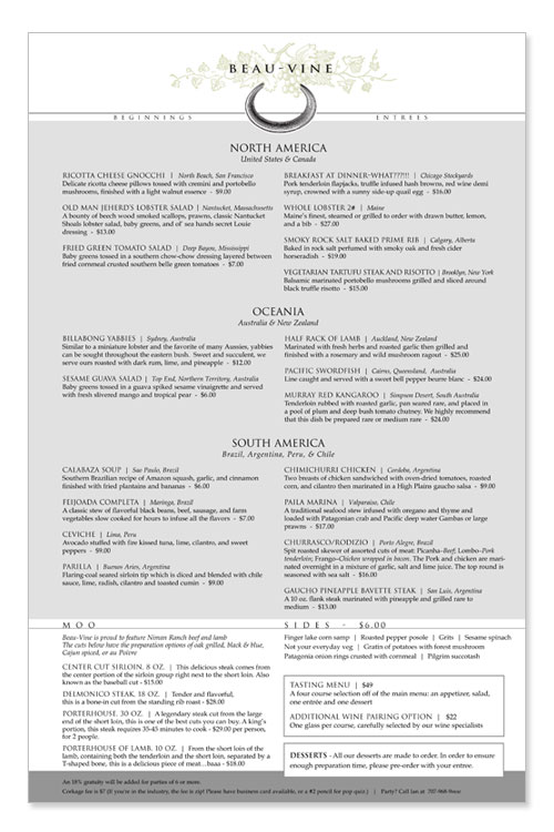 Spotted Dog Graphics - Portfolio: Menus